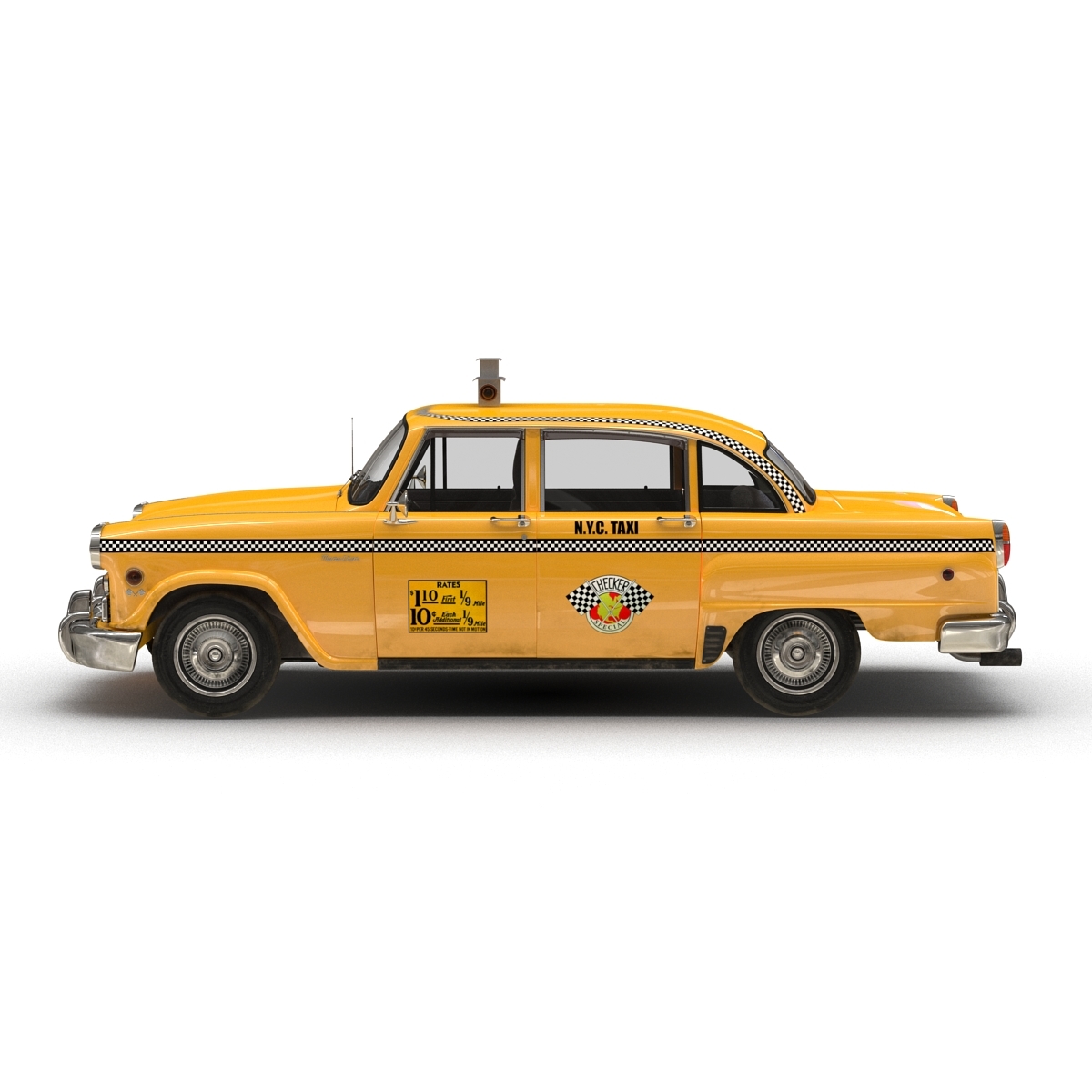 old nyc checker cab 3d model