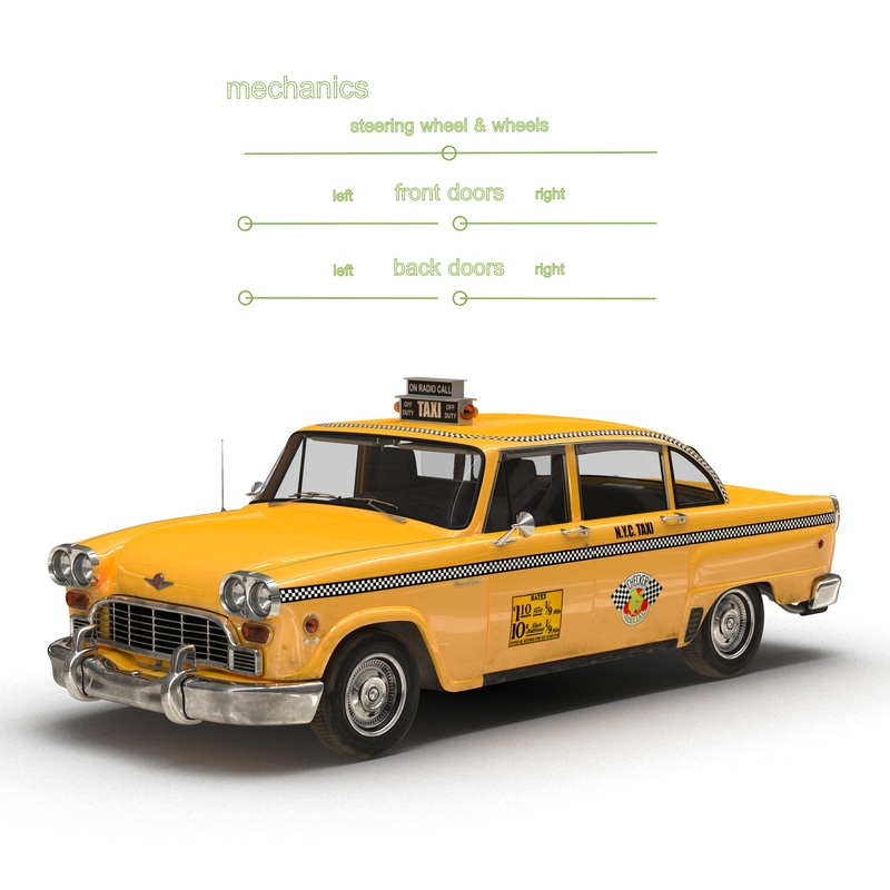 old nyc checker cab 3d model