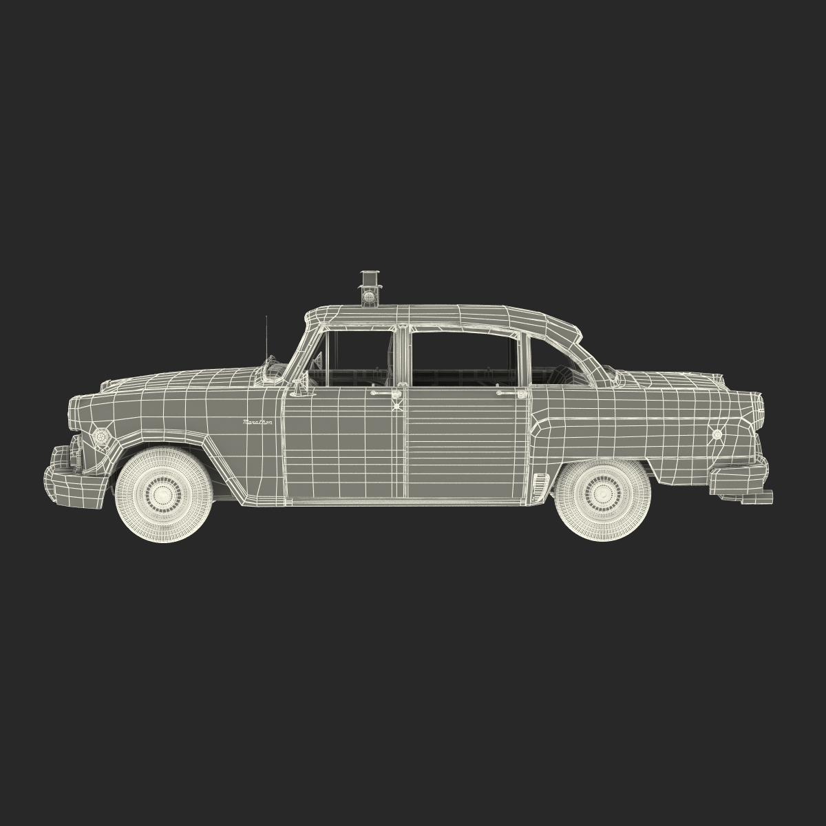 old nyc checker cab 3d model
