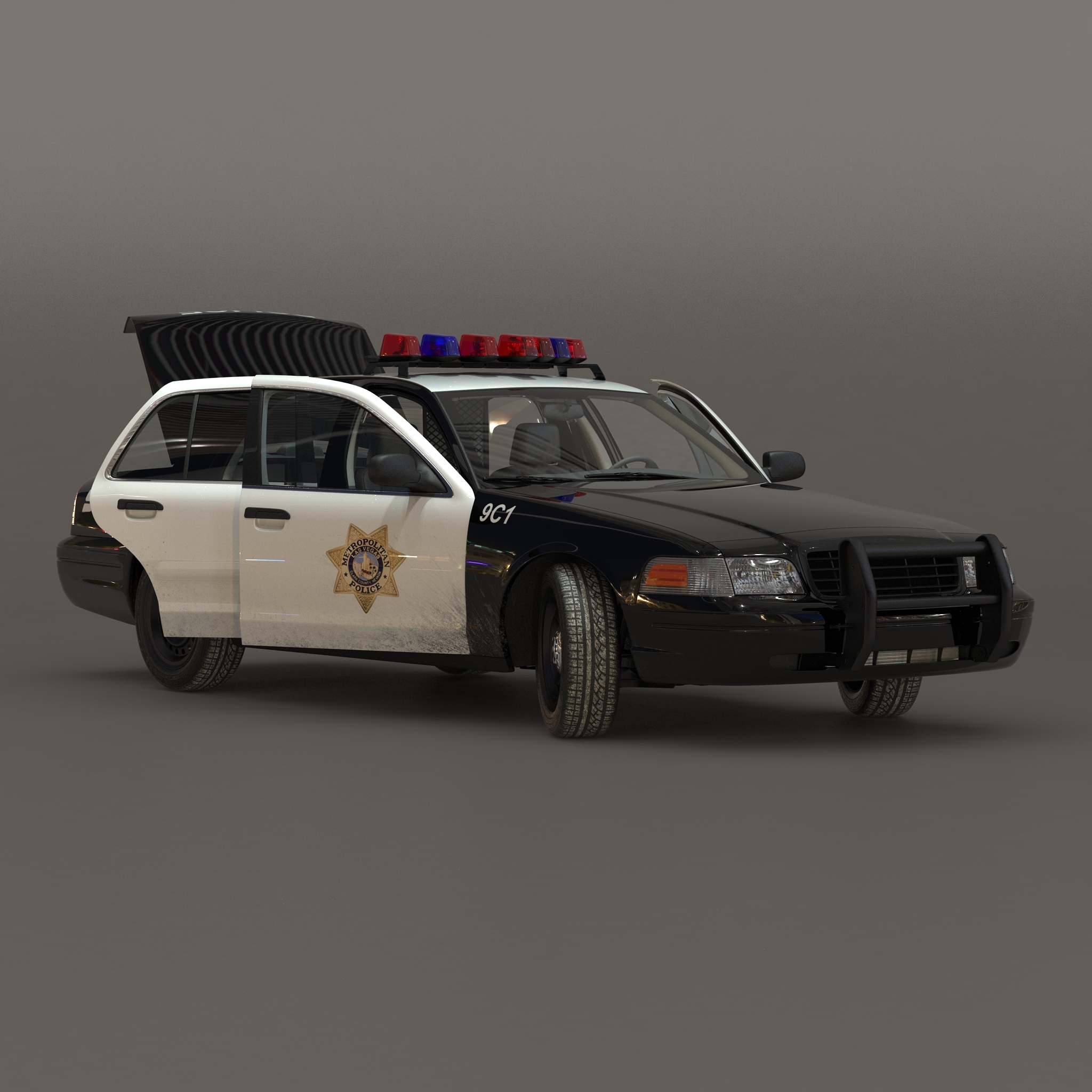 3d model generic police car 2