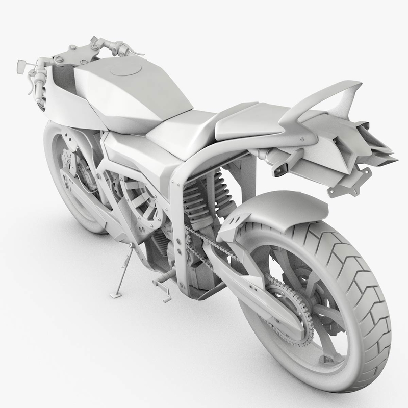 futuristic motorcycle 3d 3ds