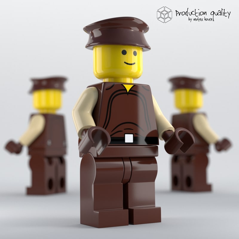3d model of lego naboo security officer