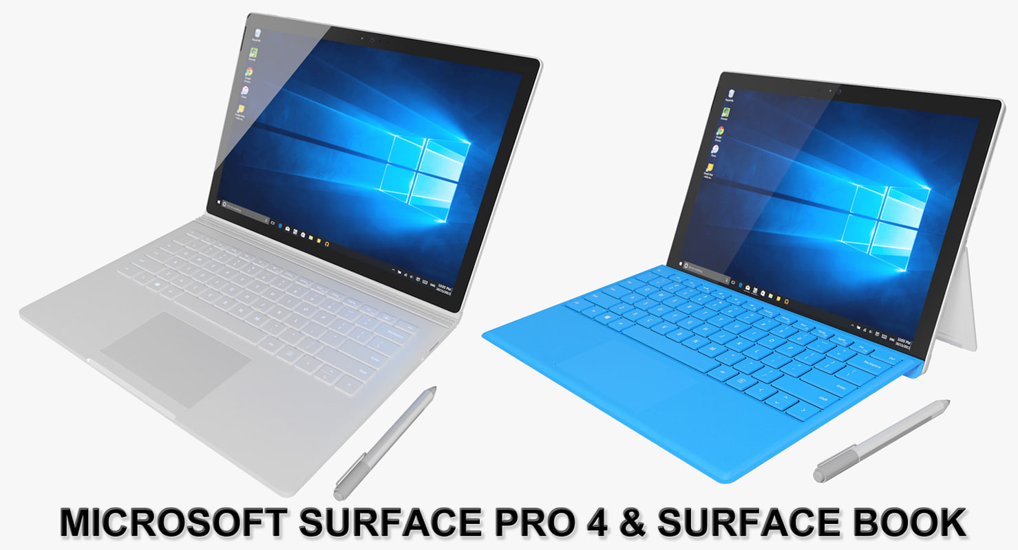 realistic microsoft surface book pro 3d x