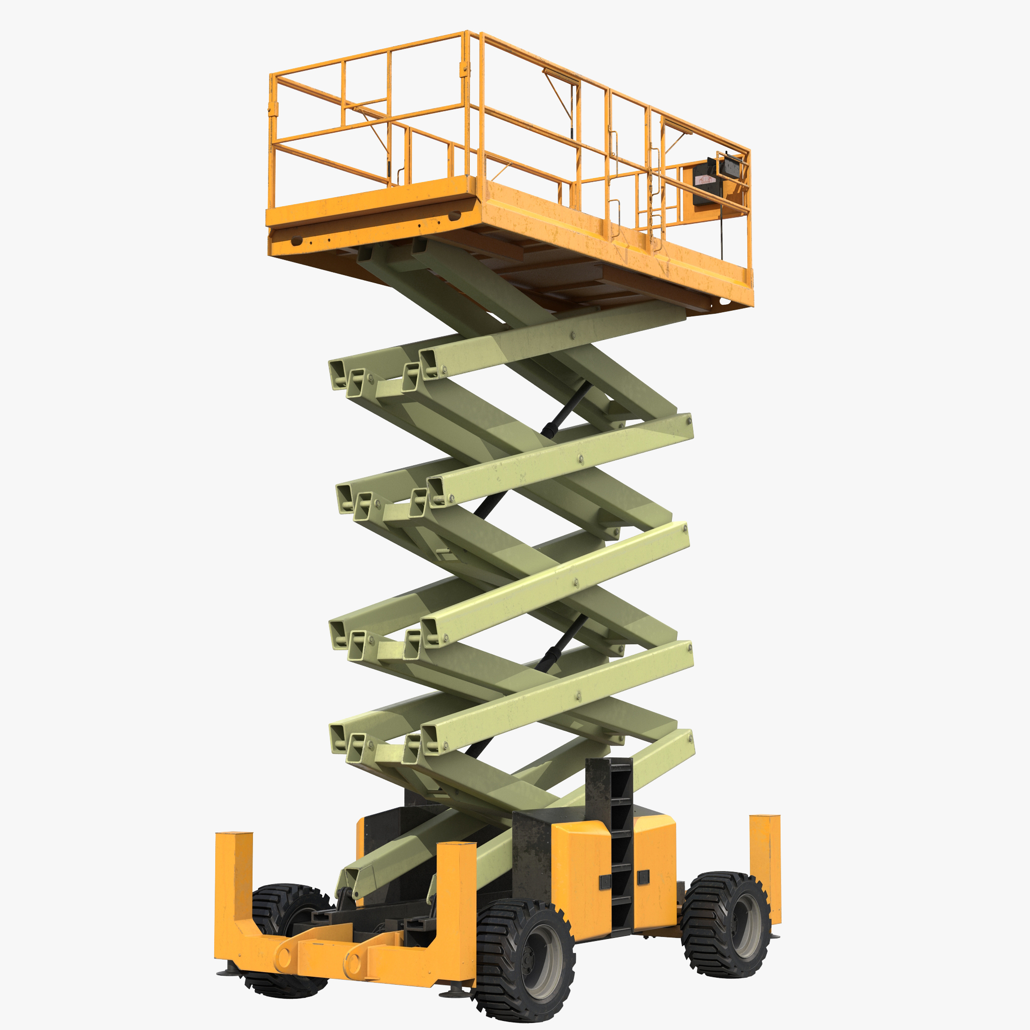 3d engine powered scissor lift model