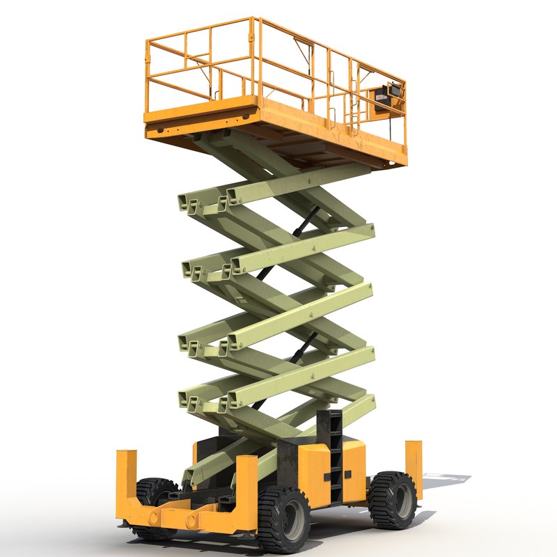 3d engine powered scissor lift model