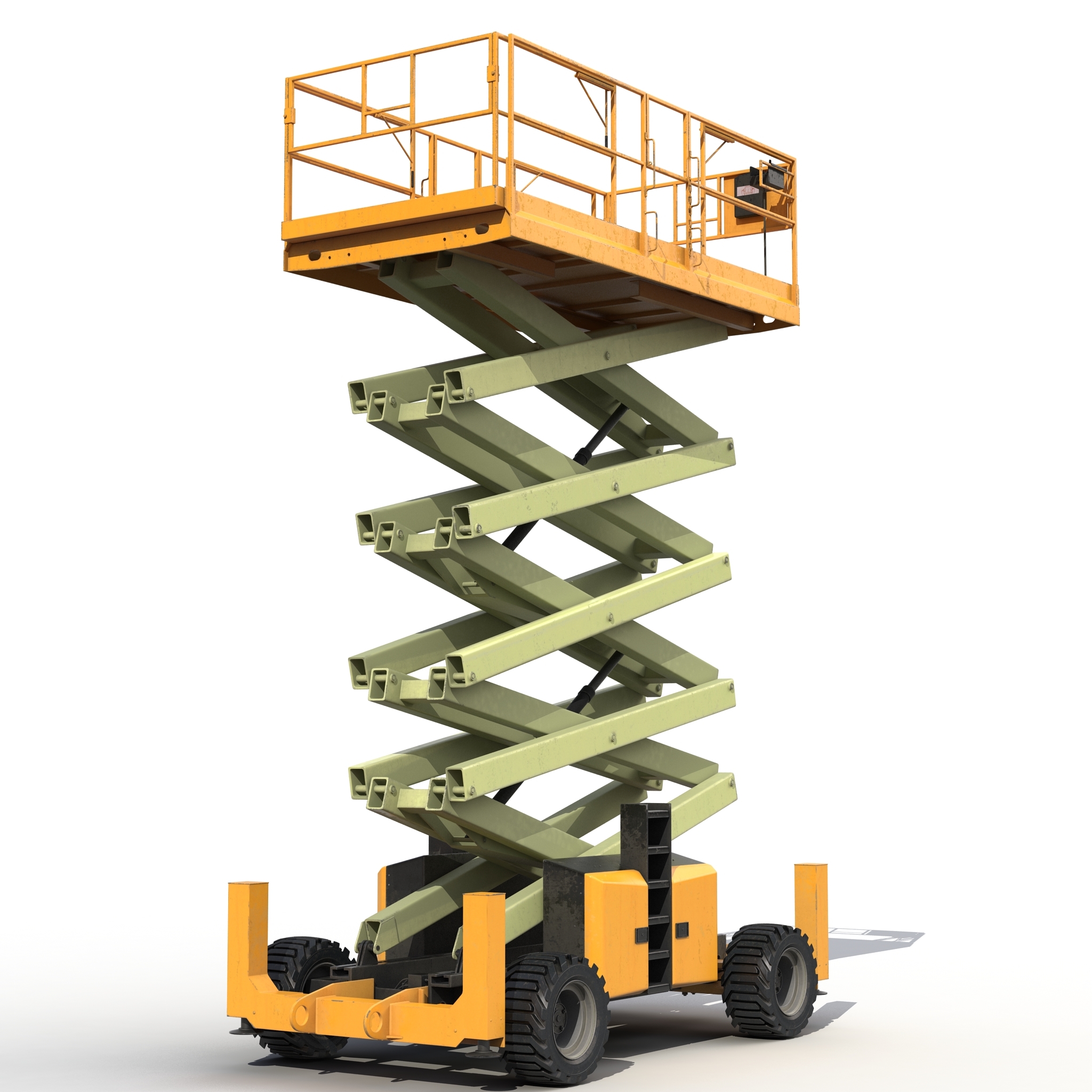 3d engine powered scissor lift model