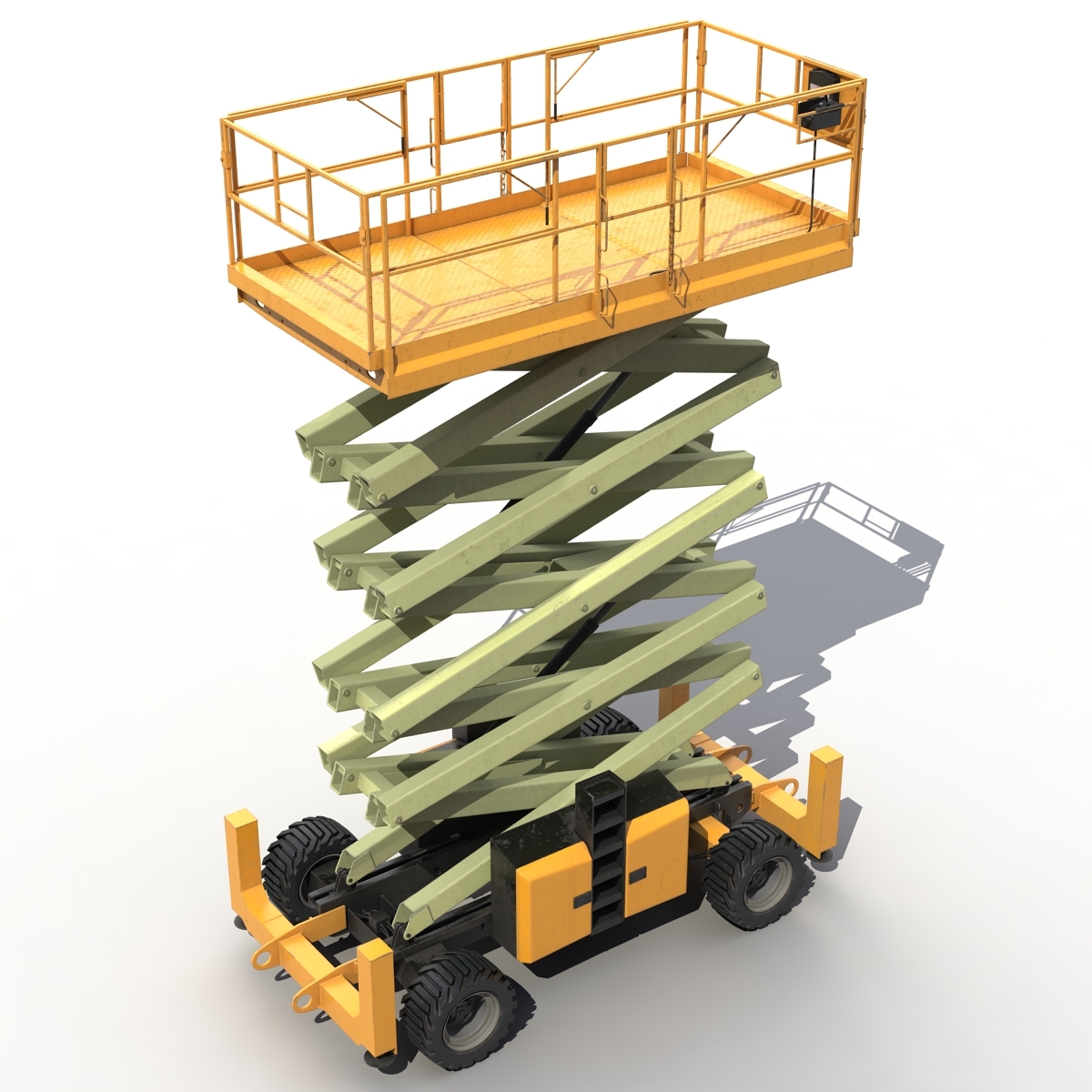 3d engine powered scissor lift model