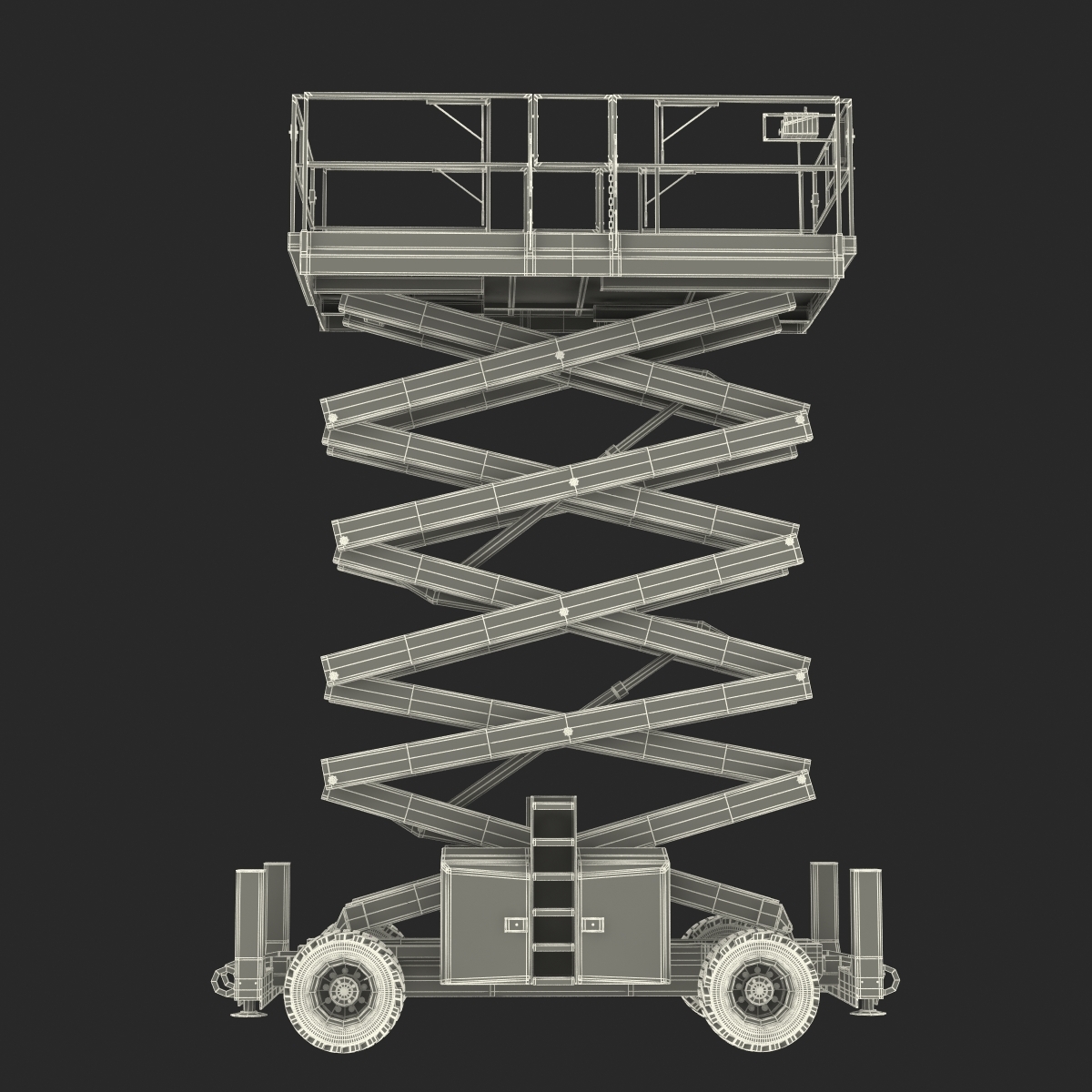 3d engine powered scissor lift model