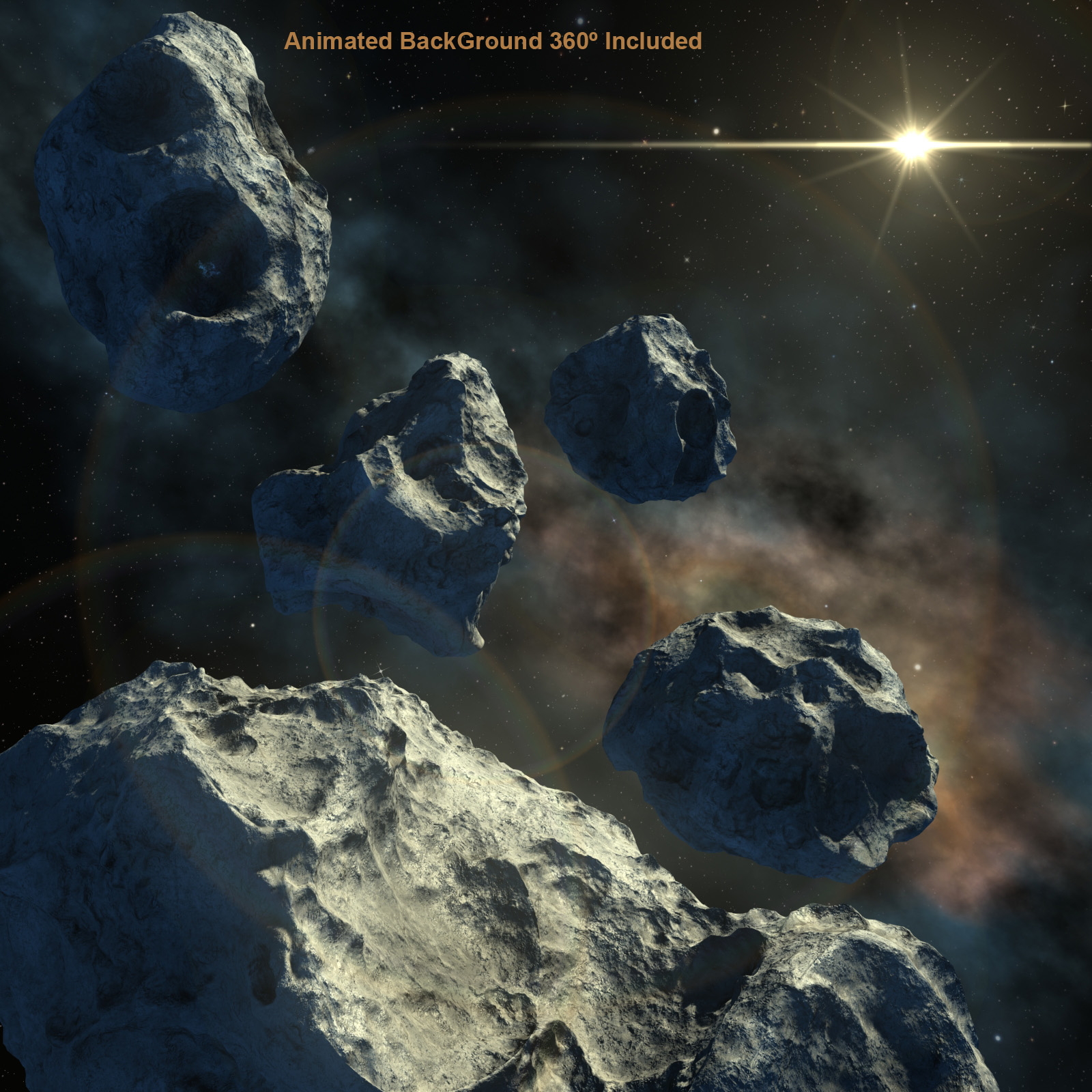 3d asteroids milky-way galaxy