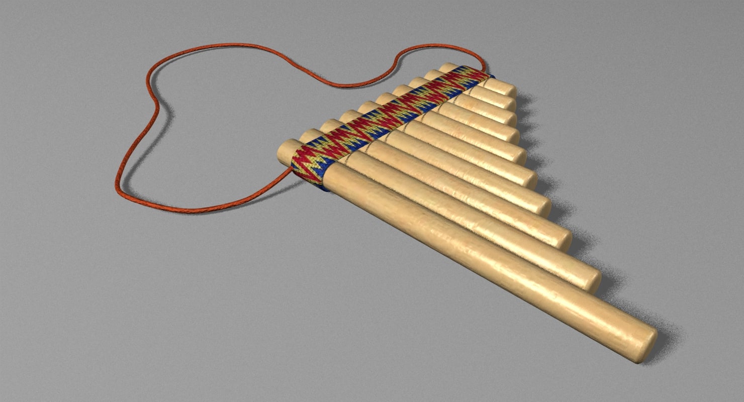 3d pan flute andean model