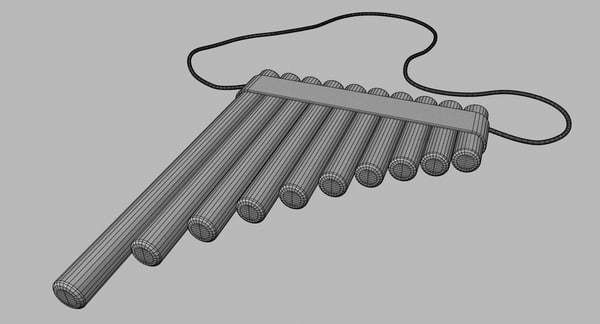 3d pan flute andean model