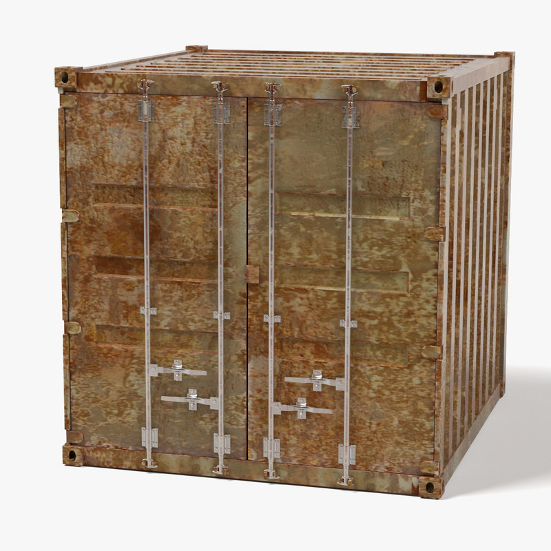 3d rusty container
