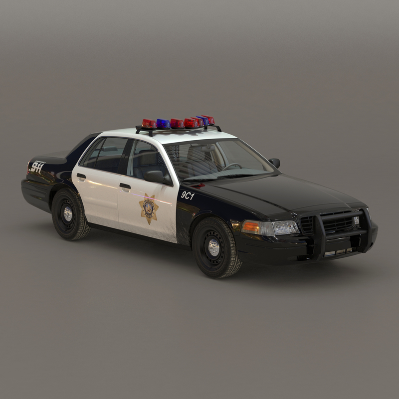 3d generic police car 2 model