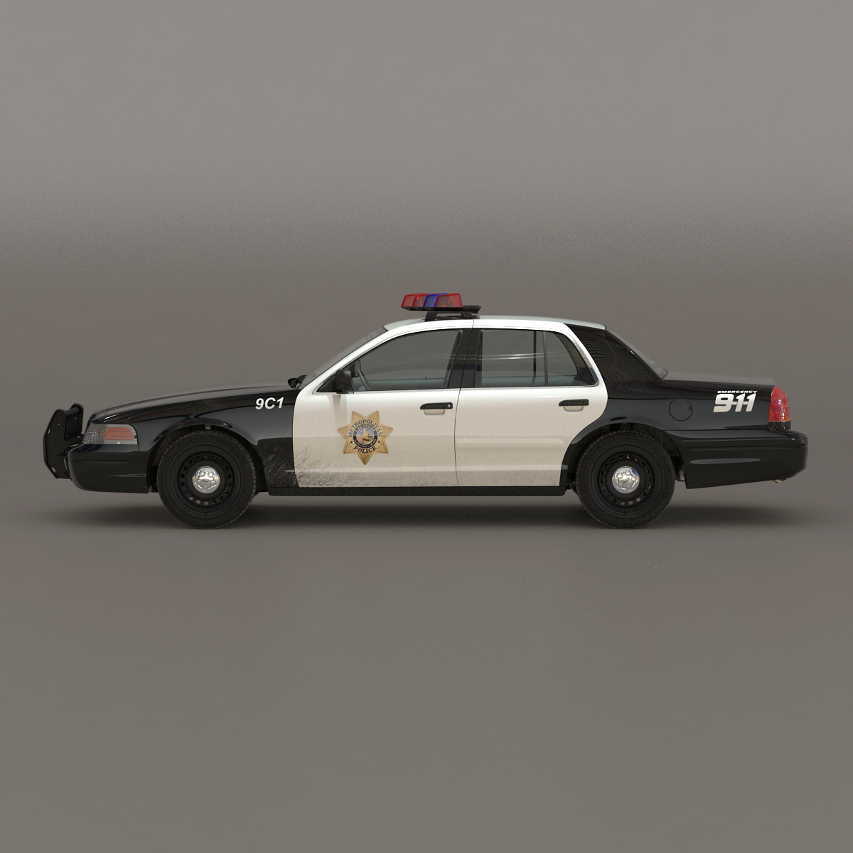3d generic police car 2 model