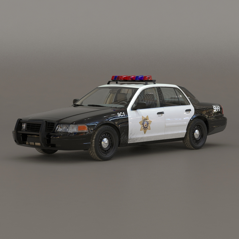 3d generic police car 2 model