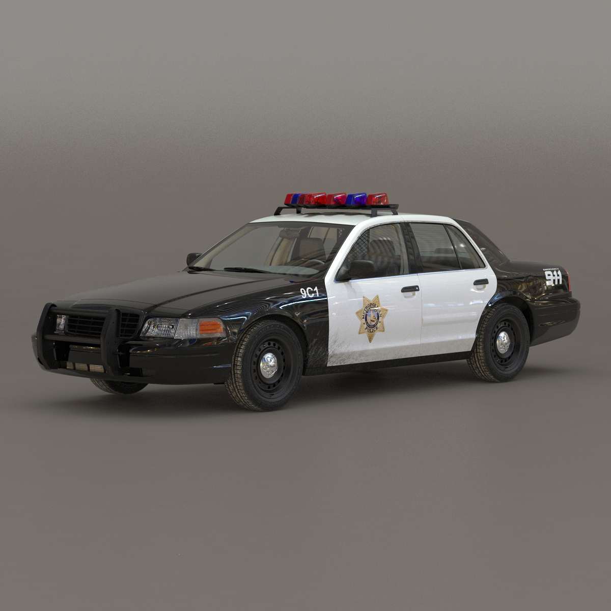 3d generic police car 2 model