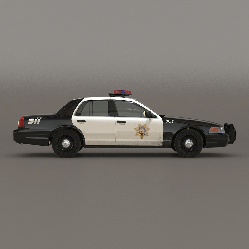 3d generic police car 2 model