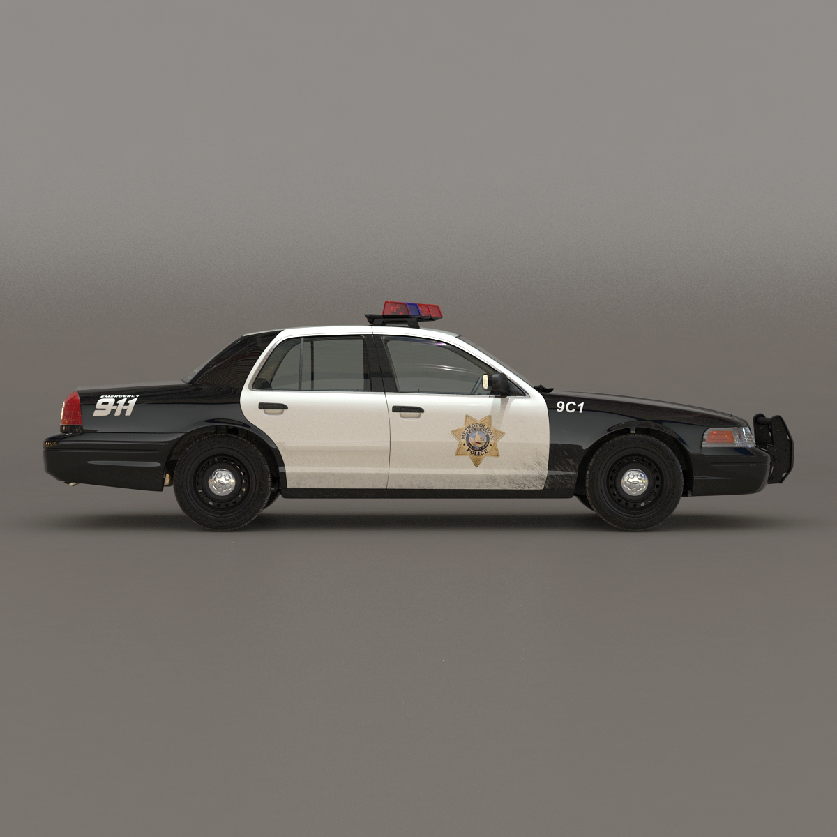 3d generic police car 2 model