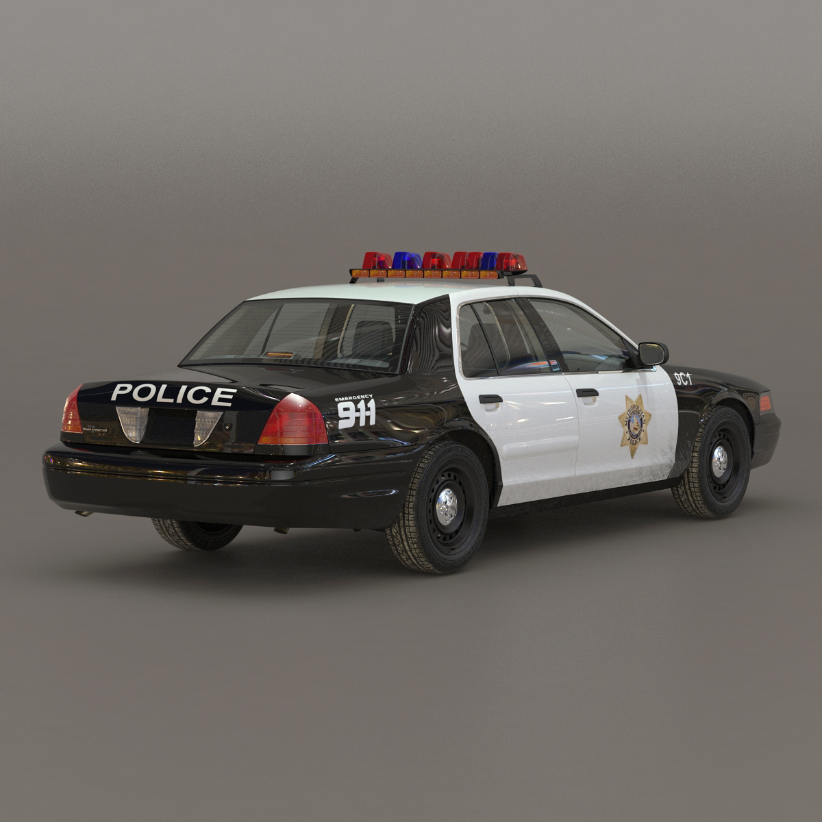 3d generic police car 2 model