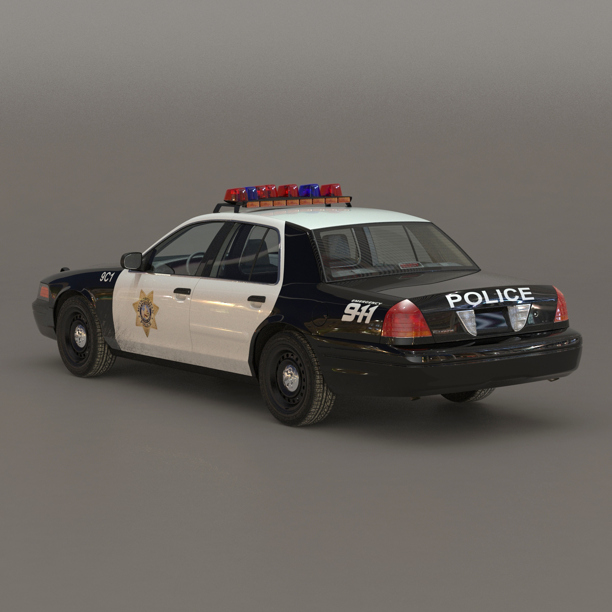 3d generic police car 2 model