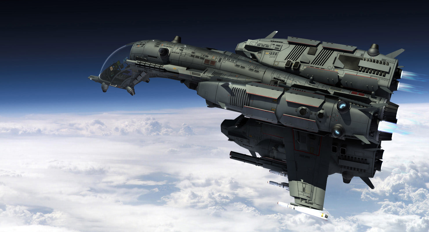 dragonfly space fighter 3d model