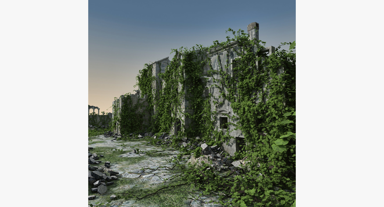 medieval ruined town 3d max