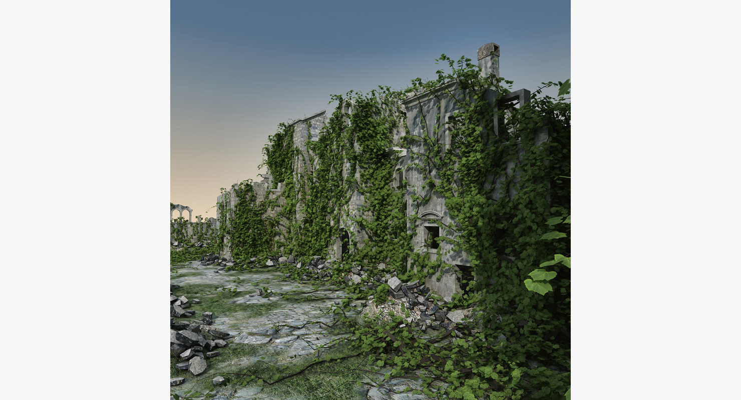 medieval ruined town 3d max