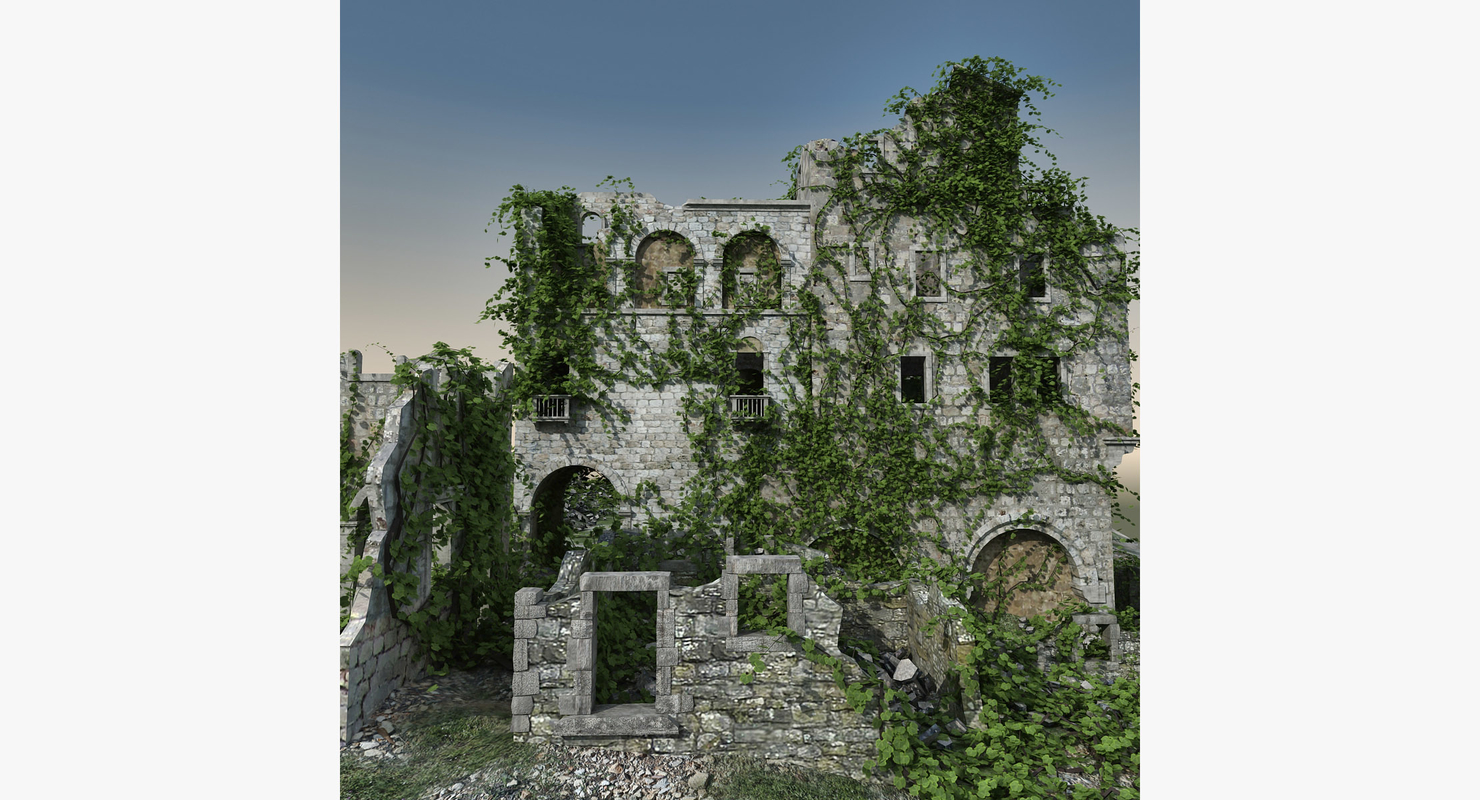 medieval ruined town 3d max