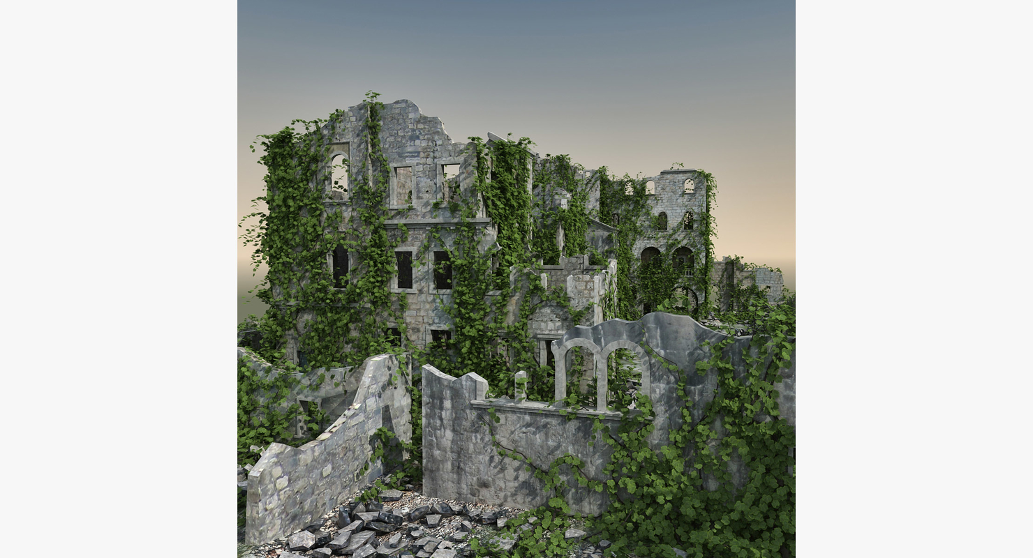 medieval ruined town 3d max
