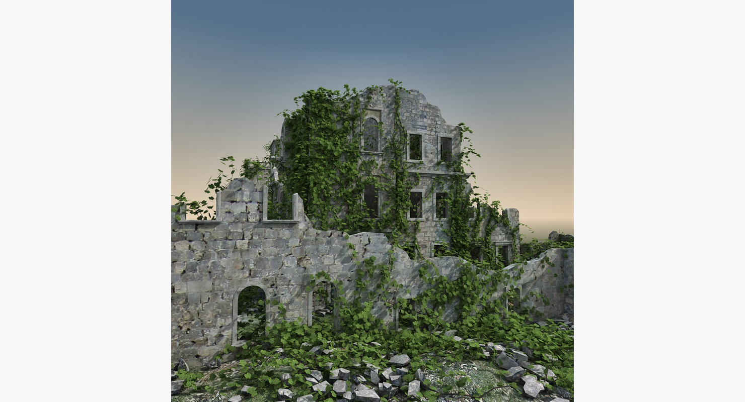 medieval ruined town 3d max