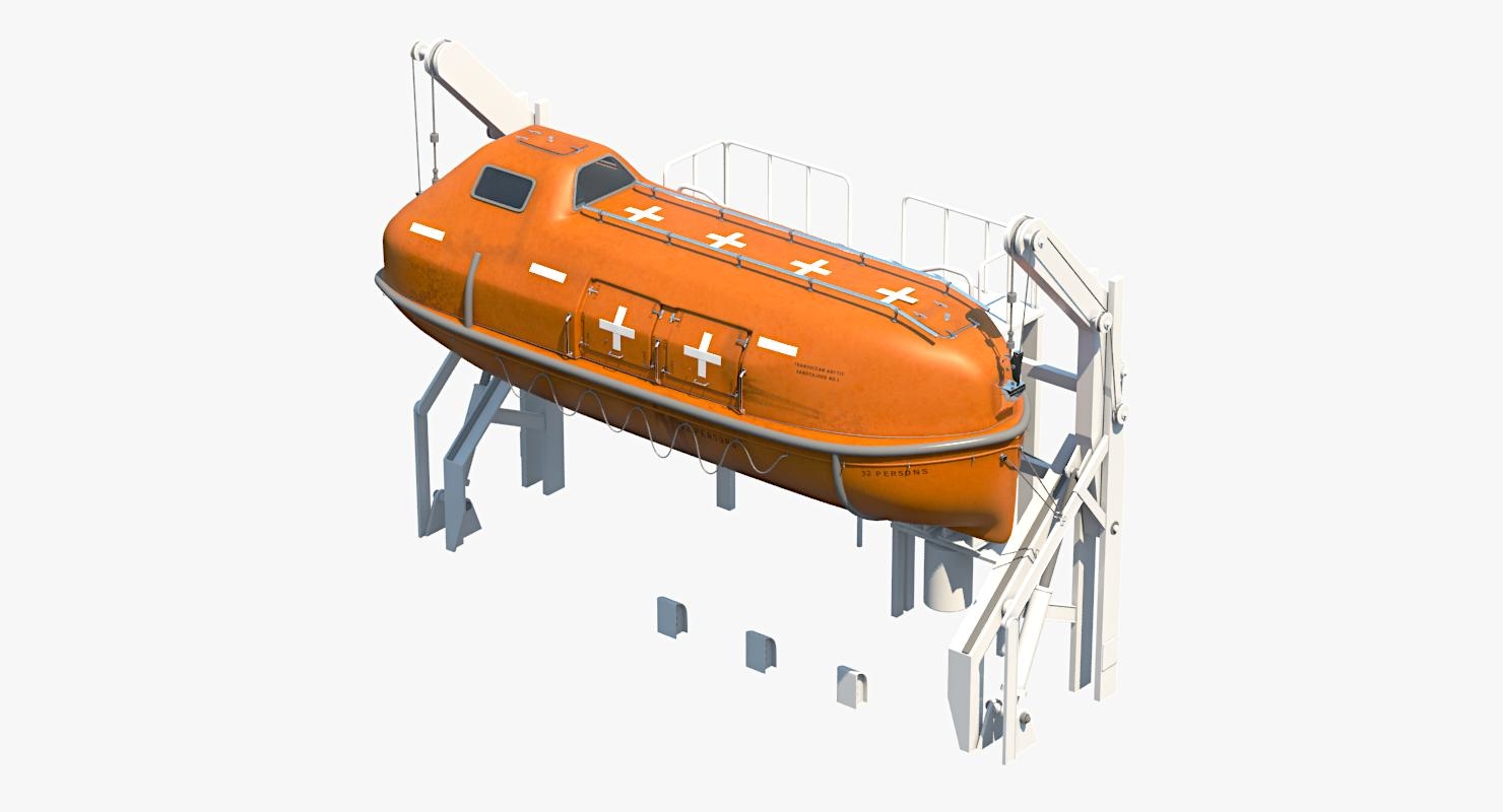 3d lifeboat davit model