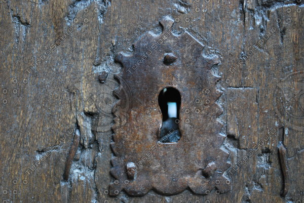 Texture JPEG keyhole key plate door