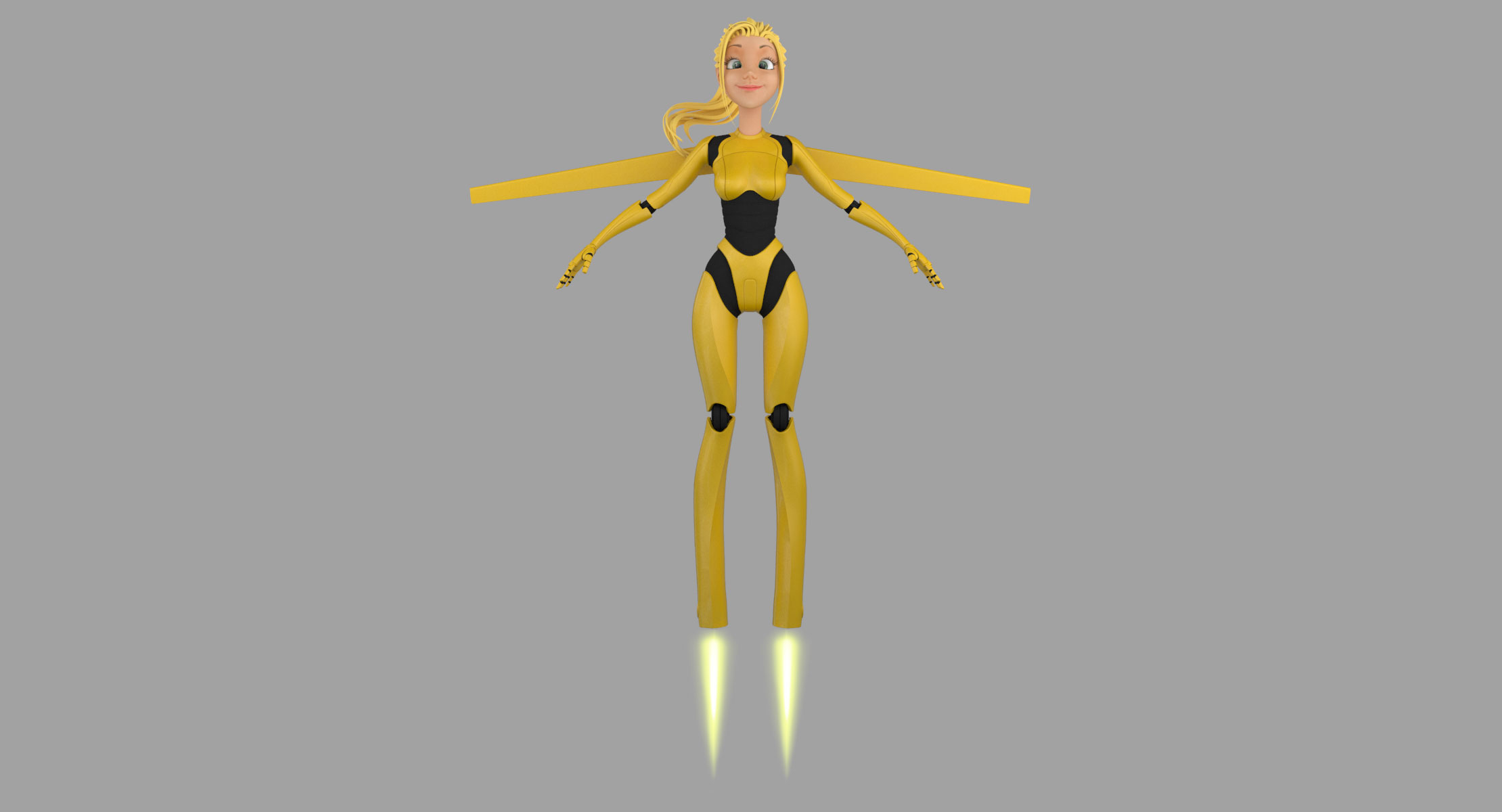 3d cartoon robot girl