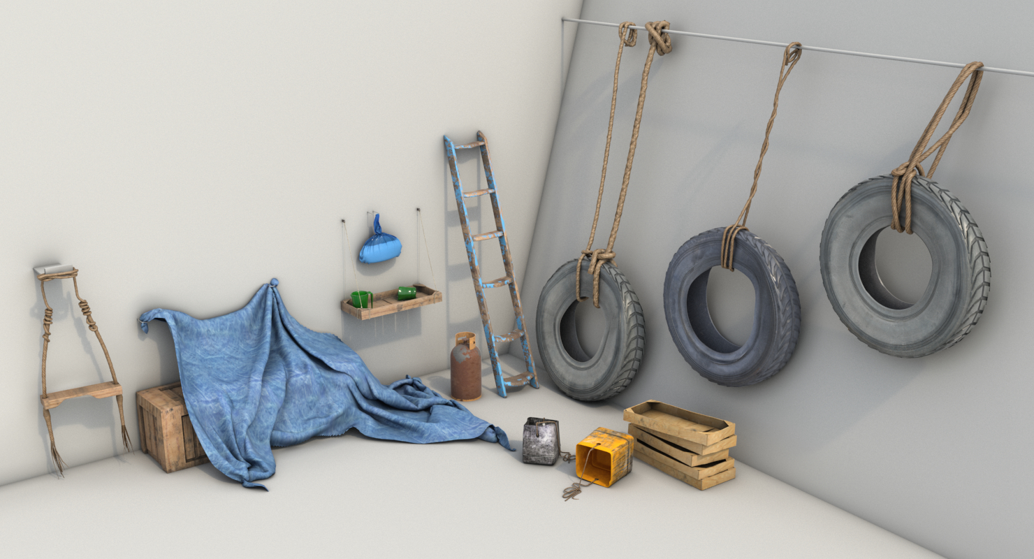 props fishing boat 3d model