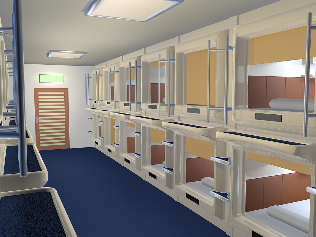 capsule hotel 3d model