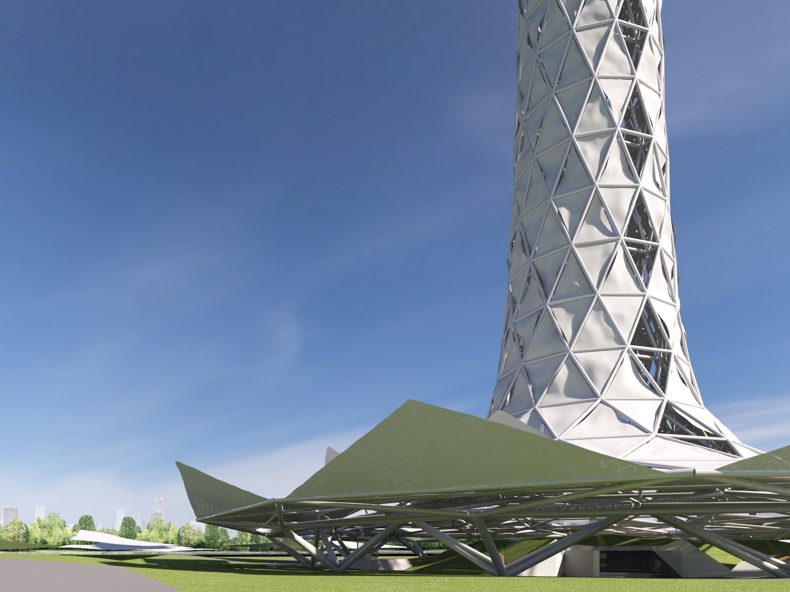 tall futuristic tower 3d max