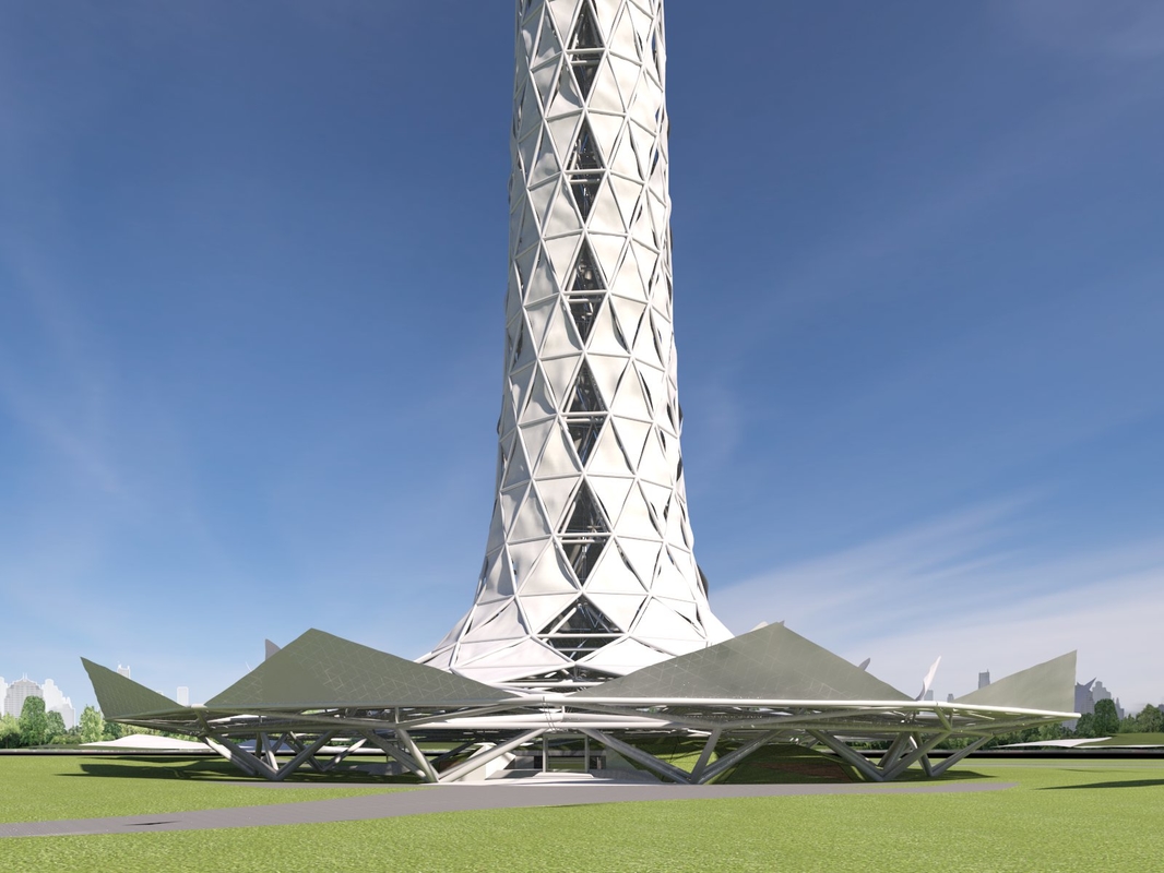 tall futuristic tower 3d max