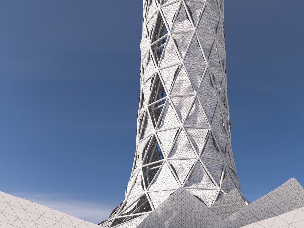 tall futuristic tower 3d max