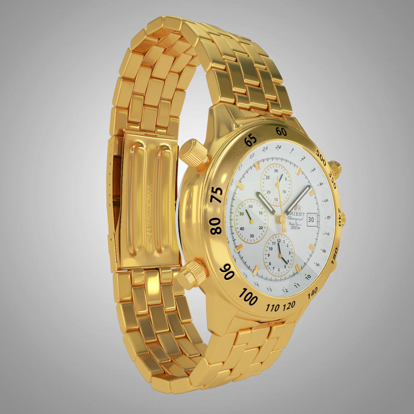 max orient gold watch chronograph