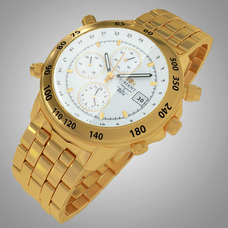 max orient gold watch chronograph