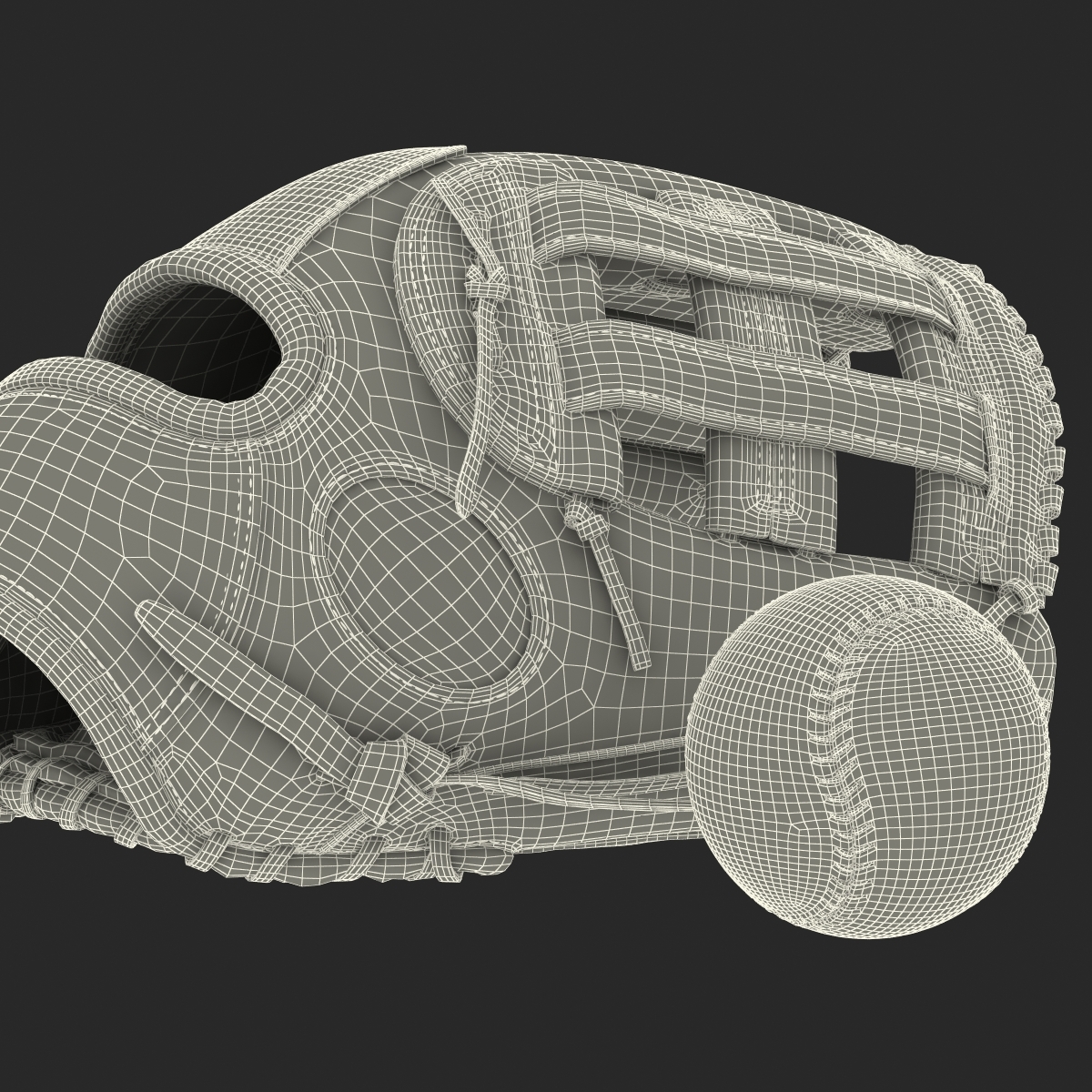 3d baseball glove ball model
