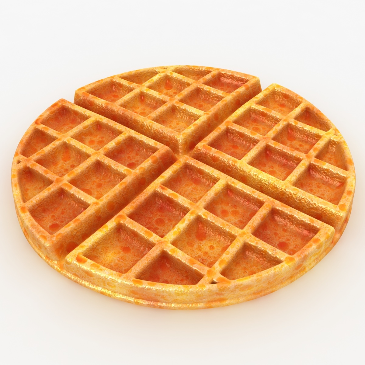 realistic waffle set 3d model