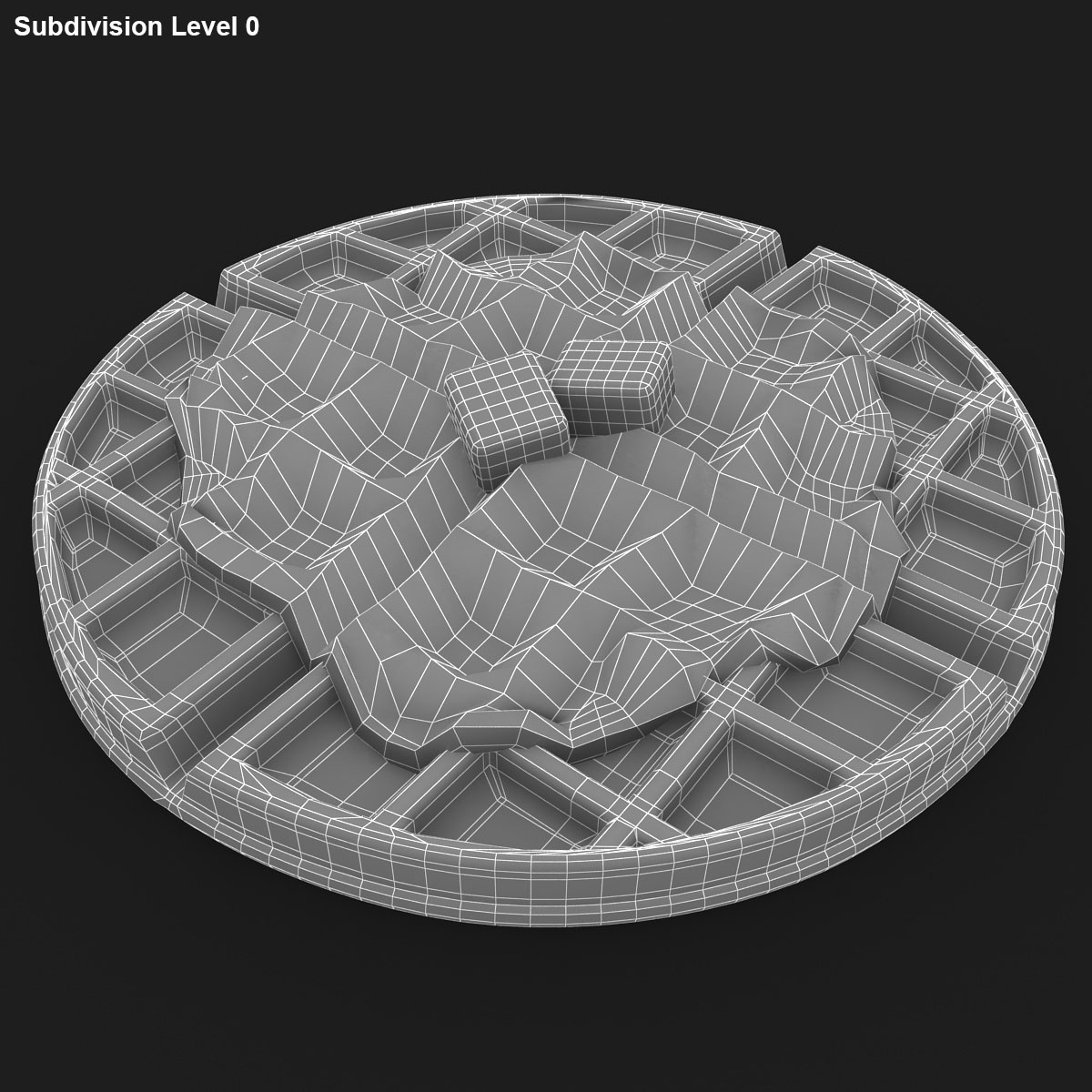 realistic waffle set 3d model