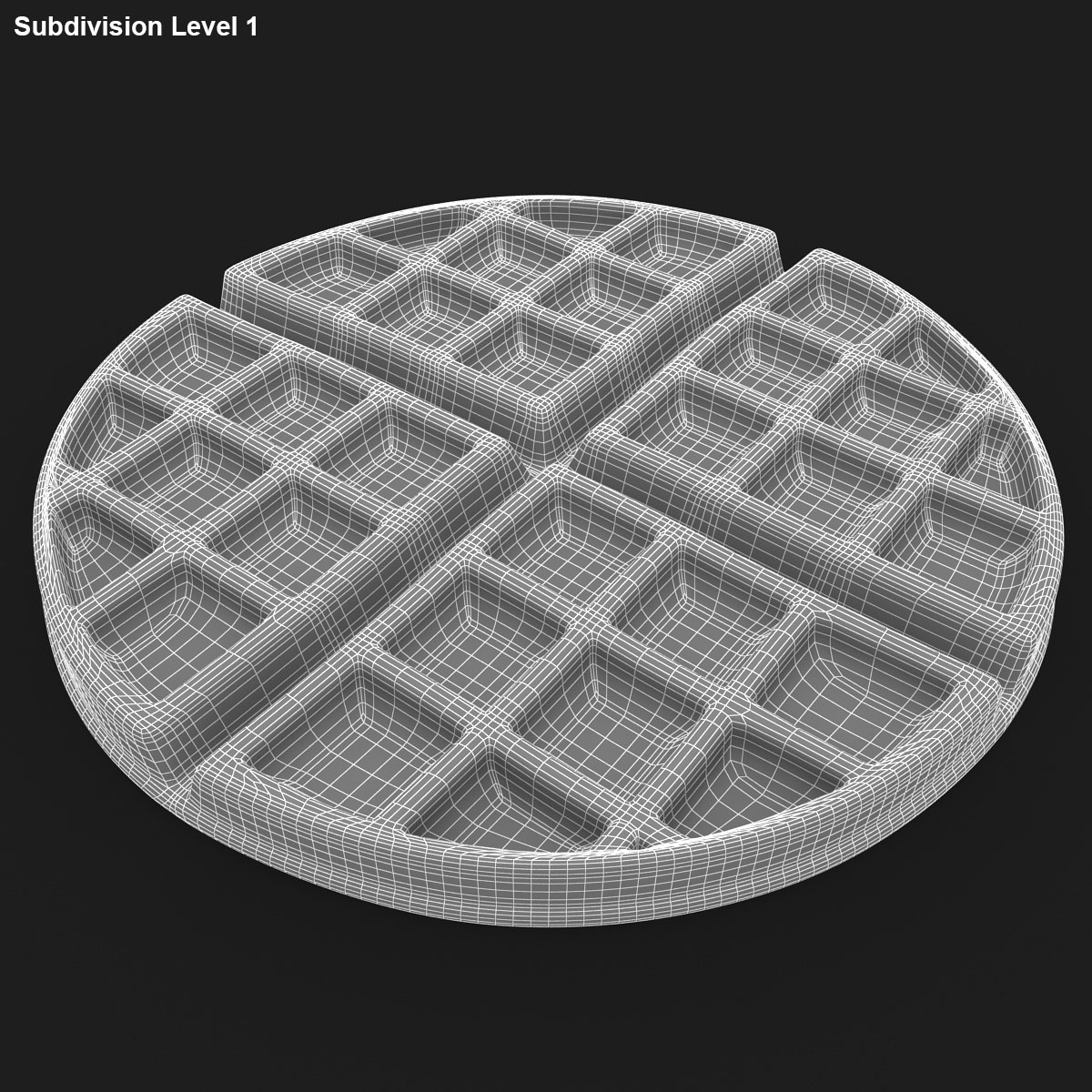 realistic waffle set 3d model