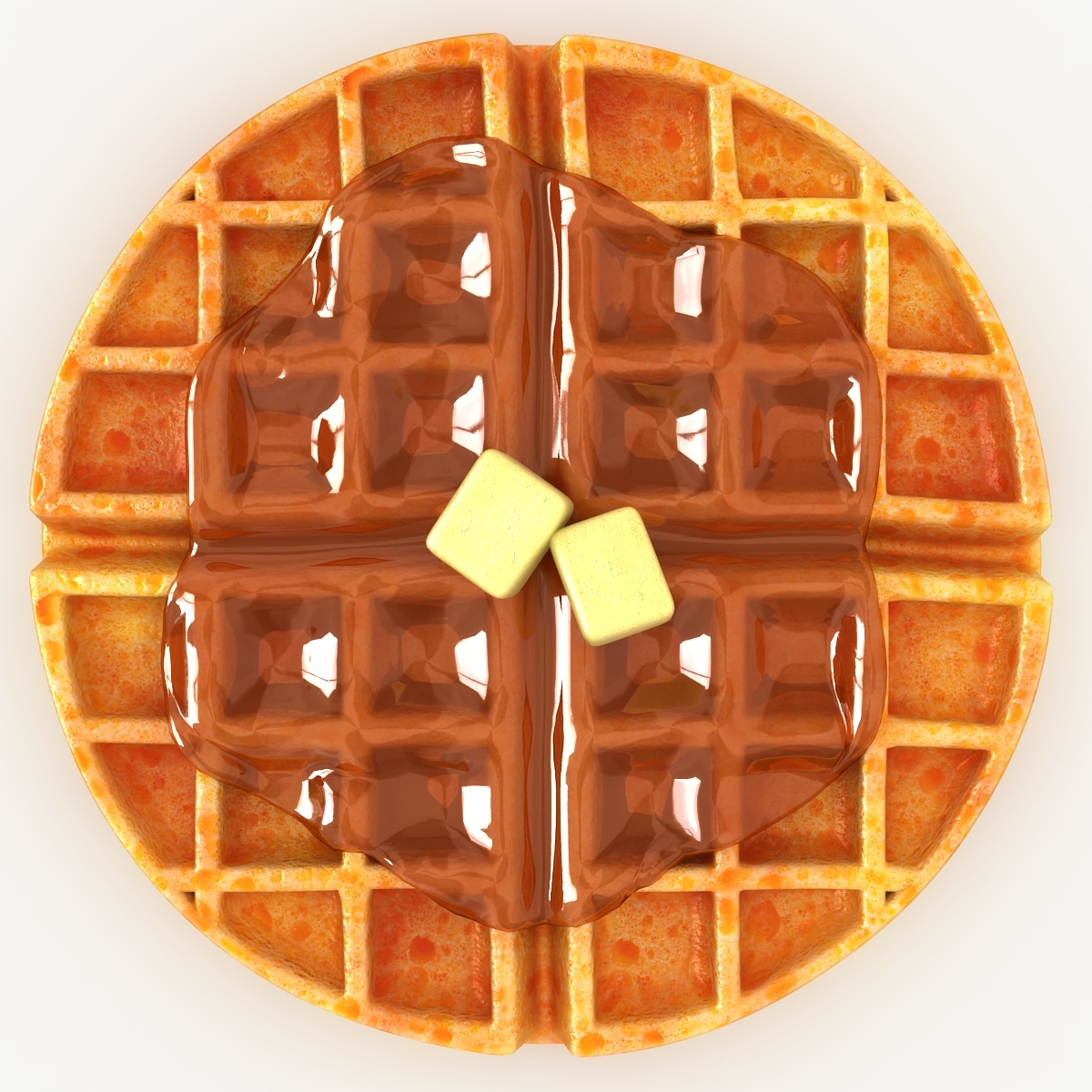 realistic waffle set 3d model