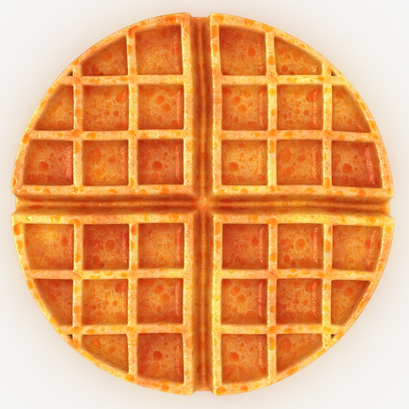 realistic waffle set 3d model