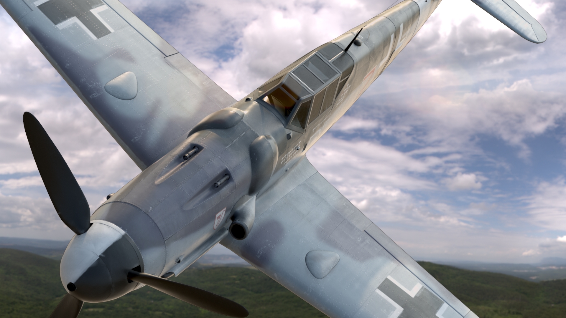 bf-109 german fighter 3d model