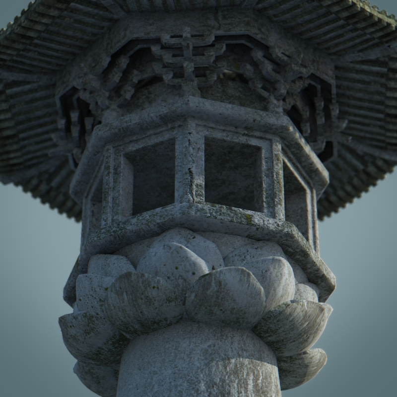 max chinese stone lamp