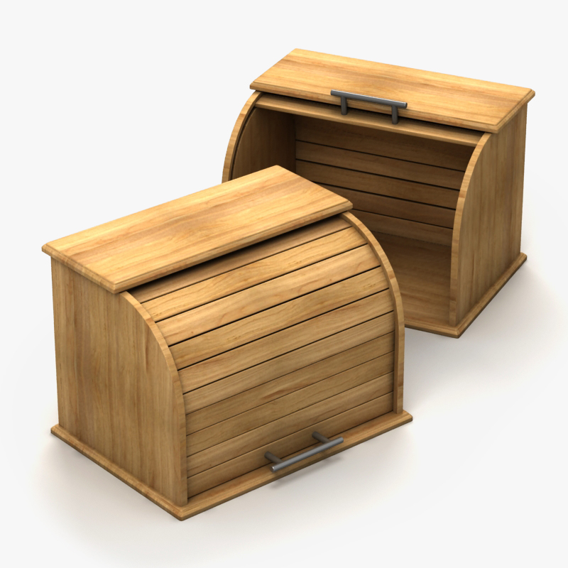 wooden bread box 3d max