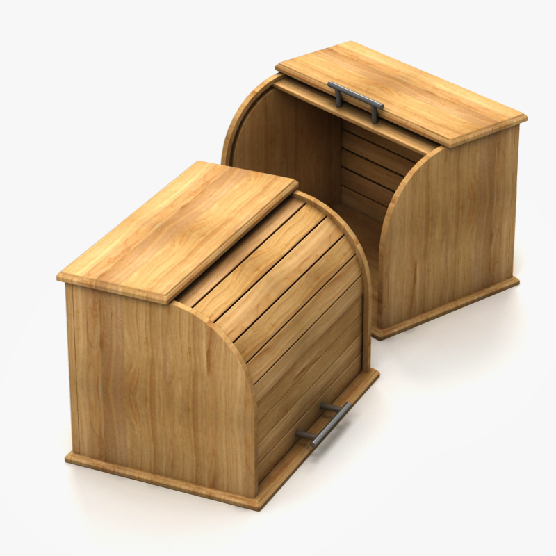 wooden bread box 3d max